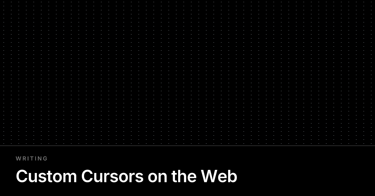Custom Cursors on the Web